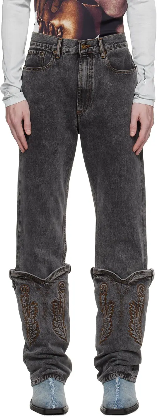 ワイプロジェクト CLASSIC ASYMMETRIC WAIST JEANS Y/Project Navy Classic Asymmetric Waist Jeans Y/Project